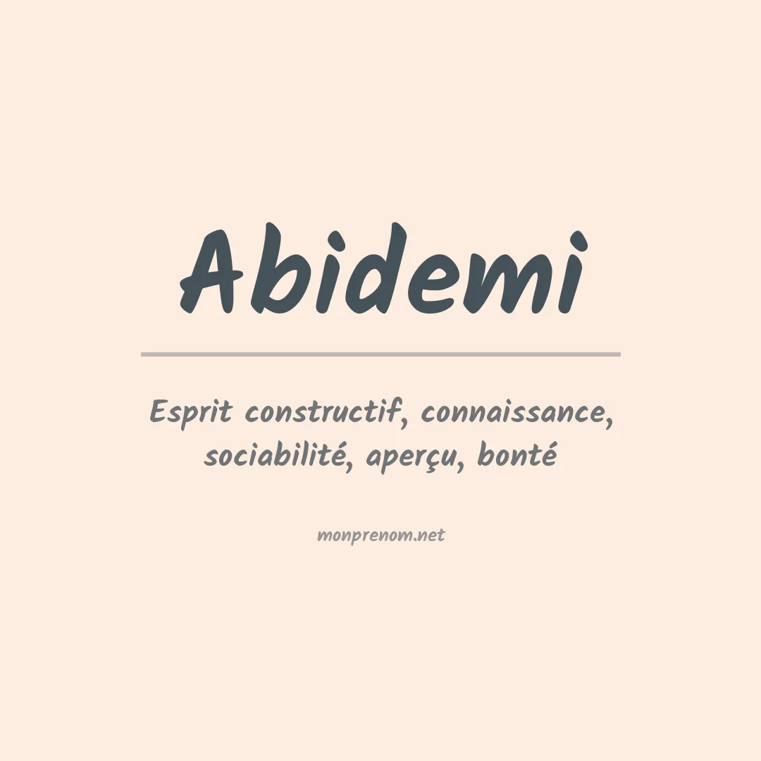 Signification du Prénom Abidemi