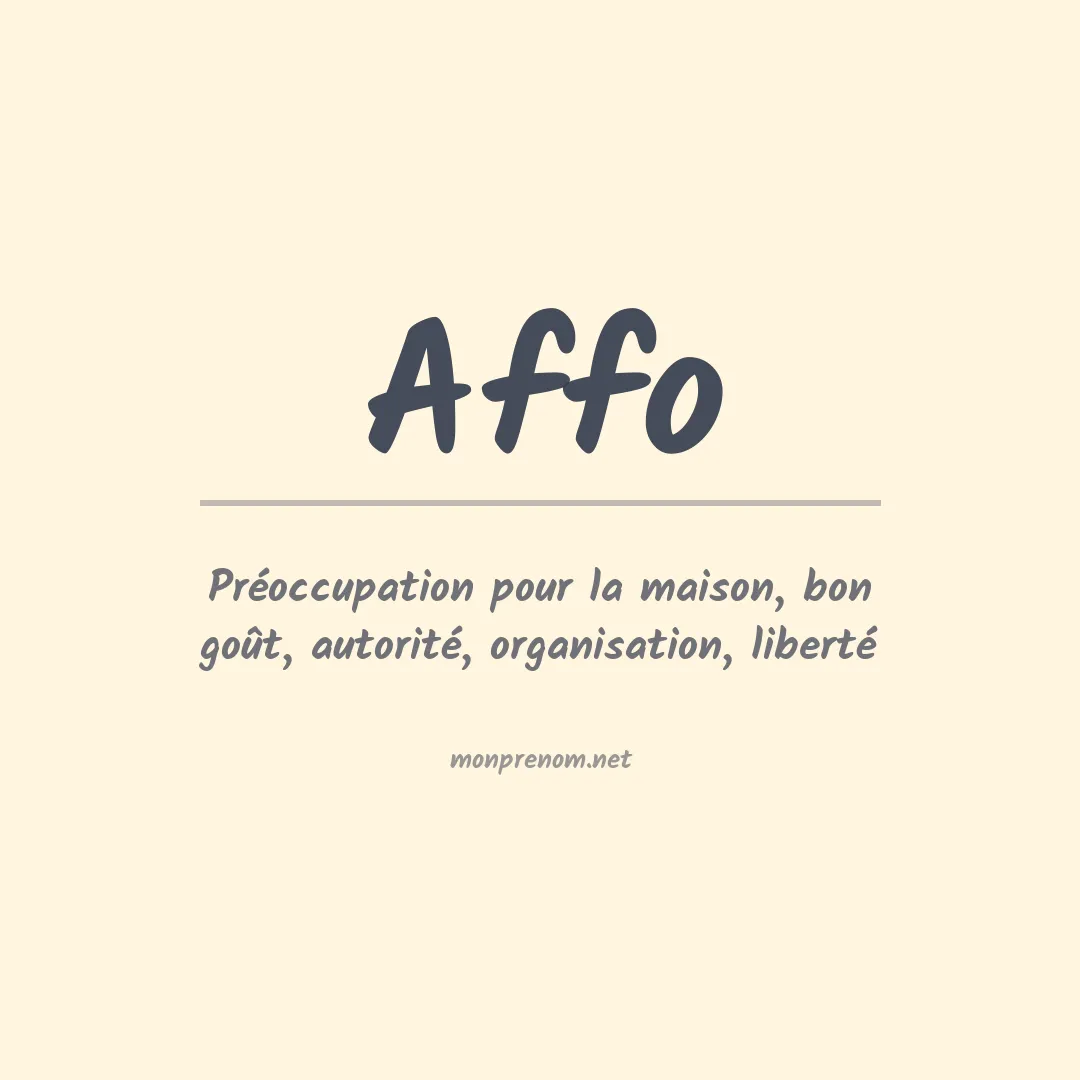 Signification du Prénom Affo