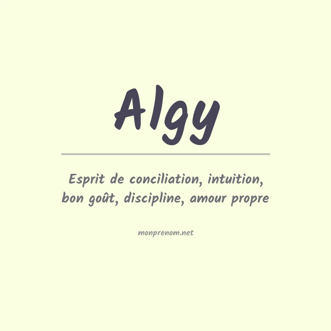 Signification du Prénom Algy