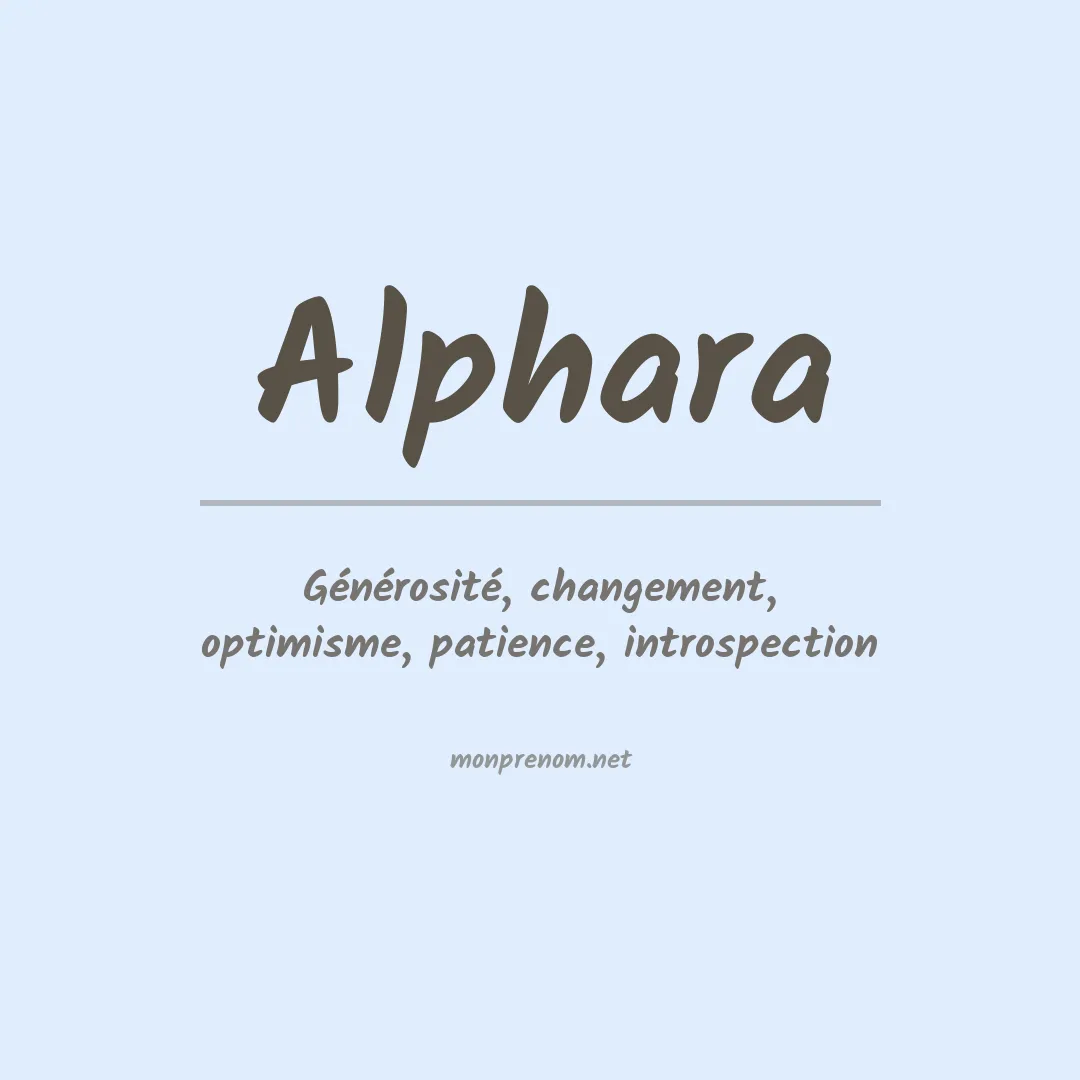 Signification du Prénom Alphara