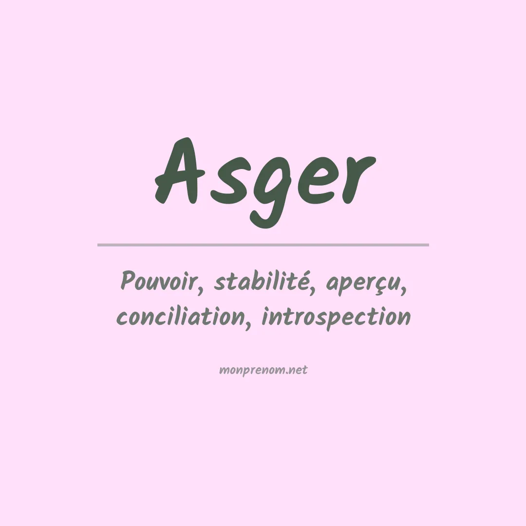 Signification du Prénom Asger
