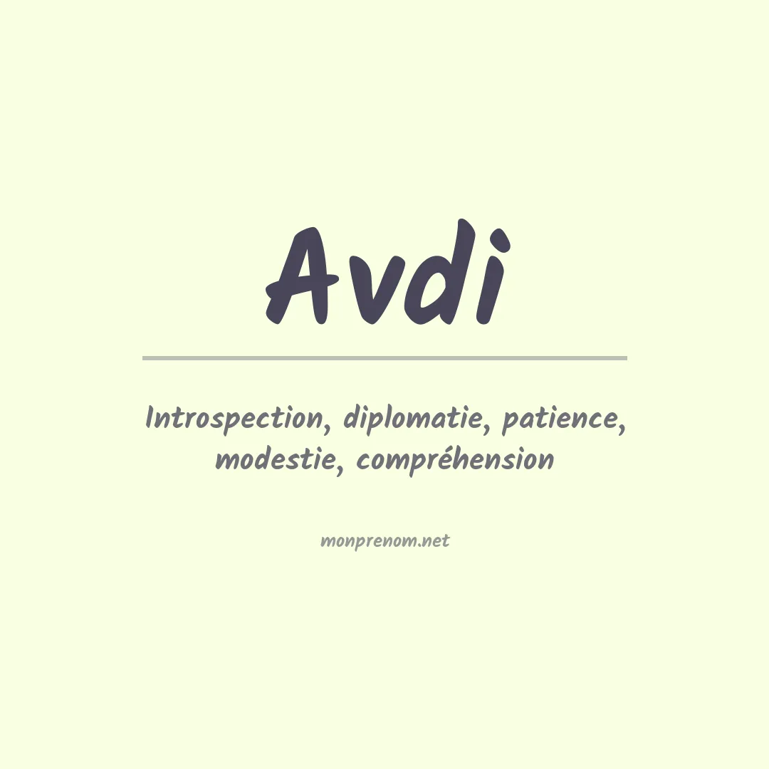 Signification du Prénom Avdi