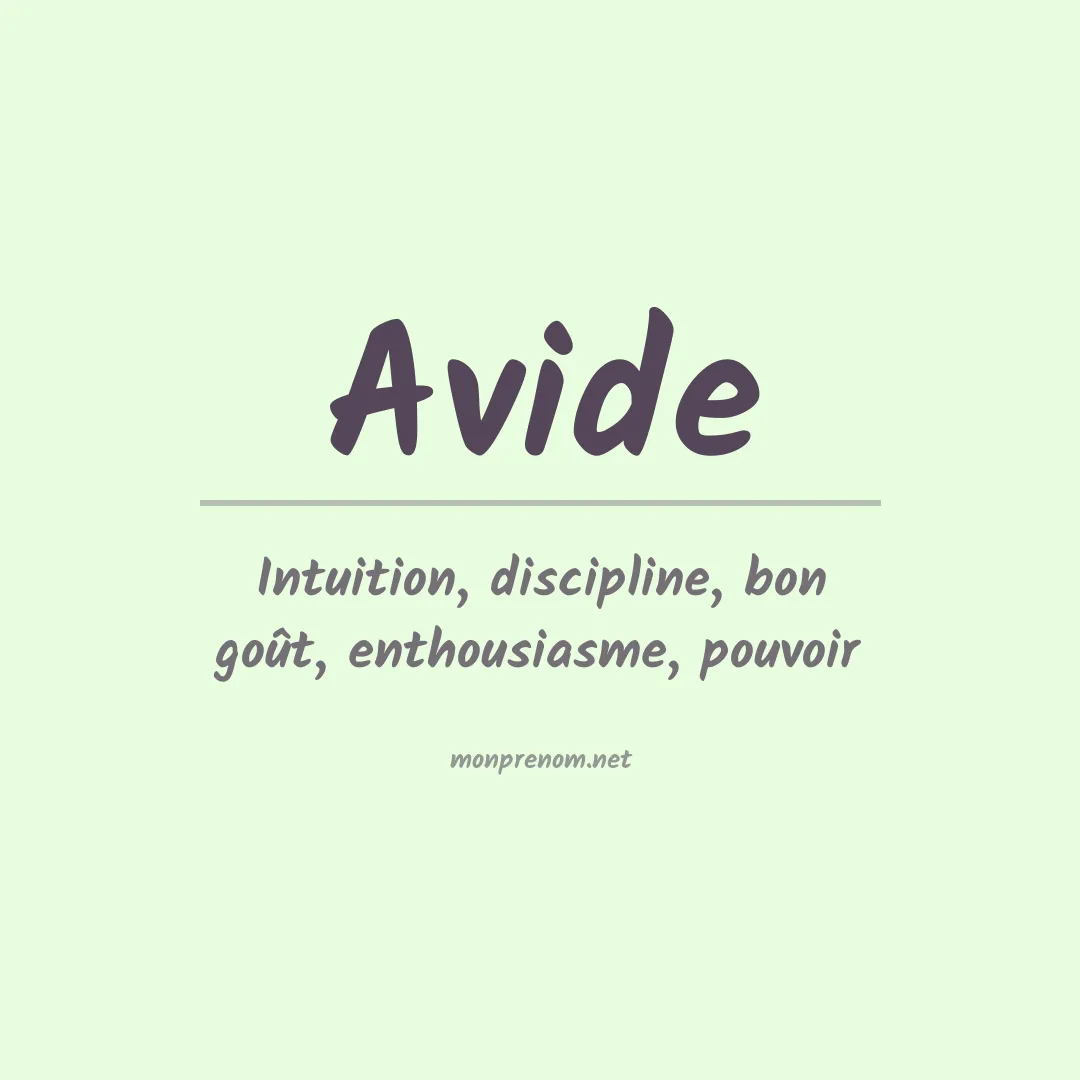 Signification du Prénom Avide