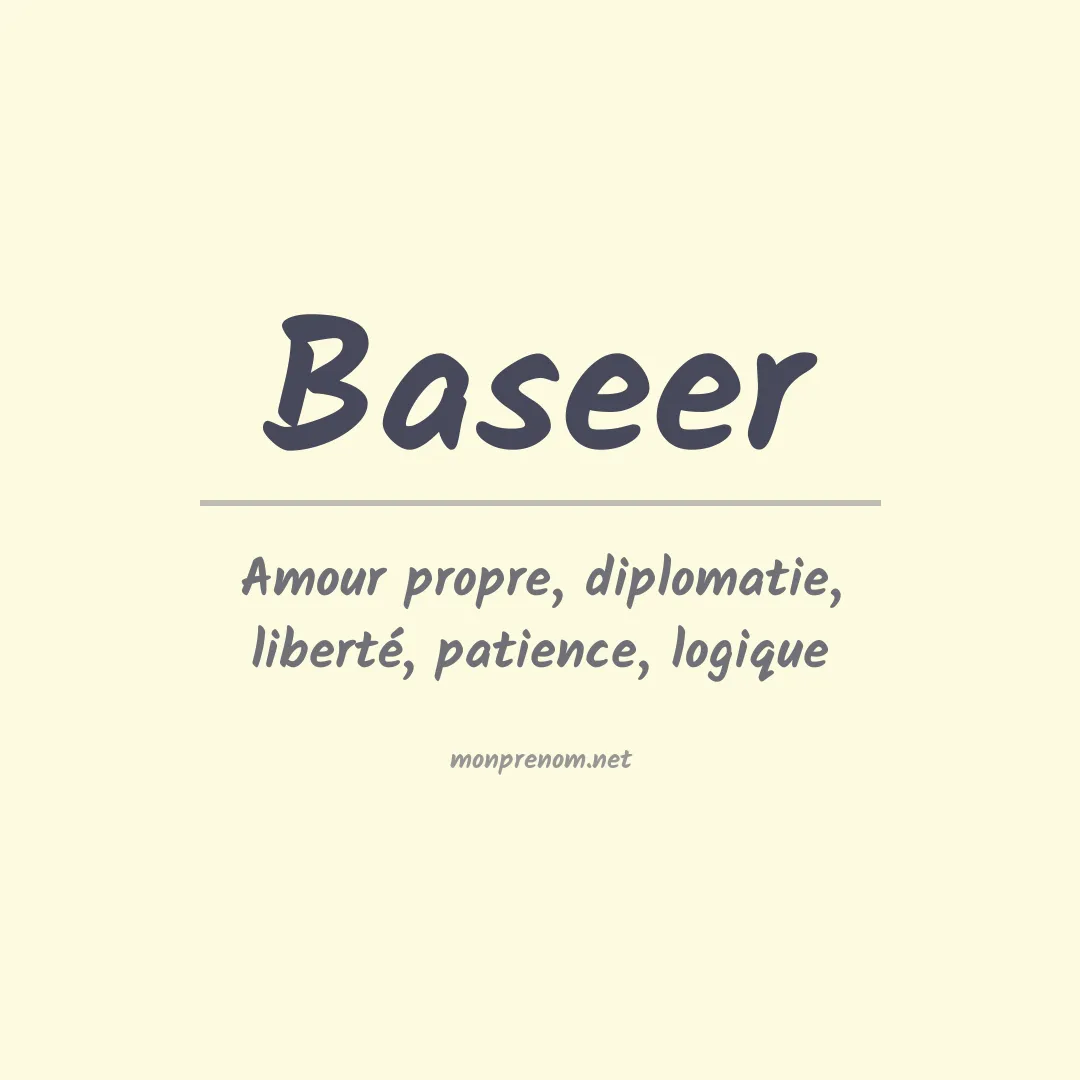 Signification du Prénom Baseer