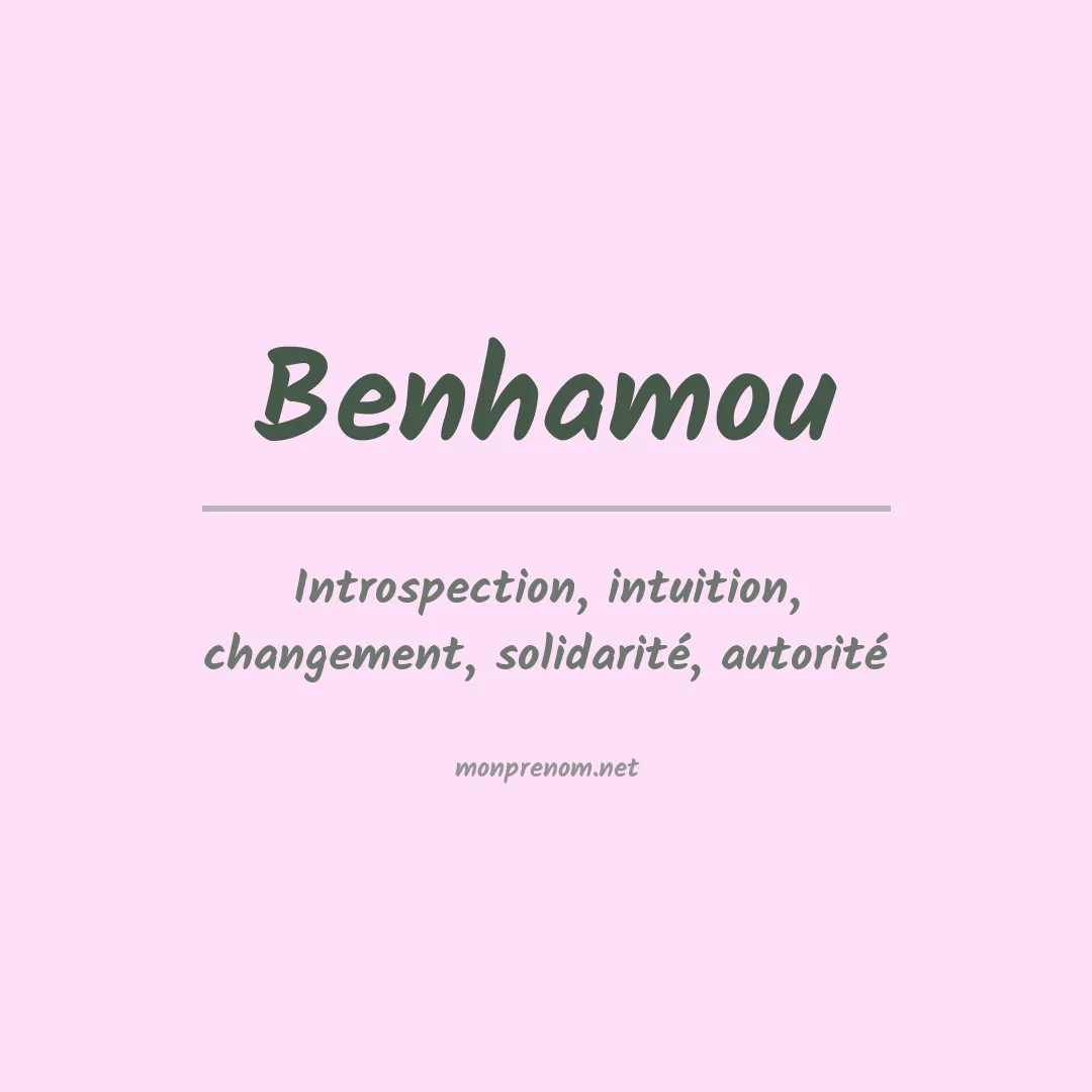 Signification du Prénom Benhamou