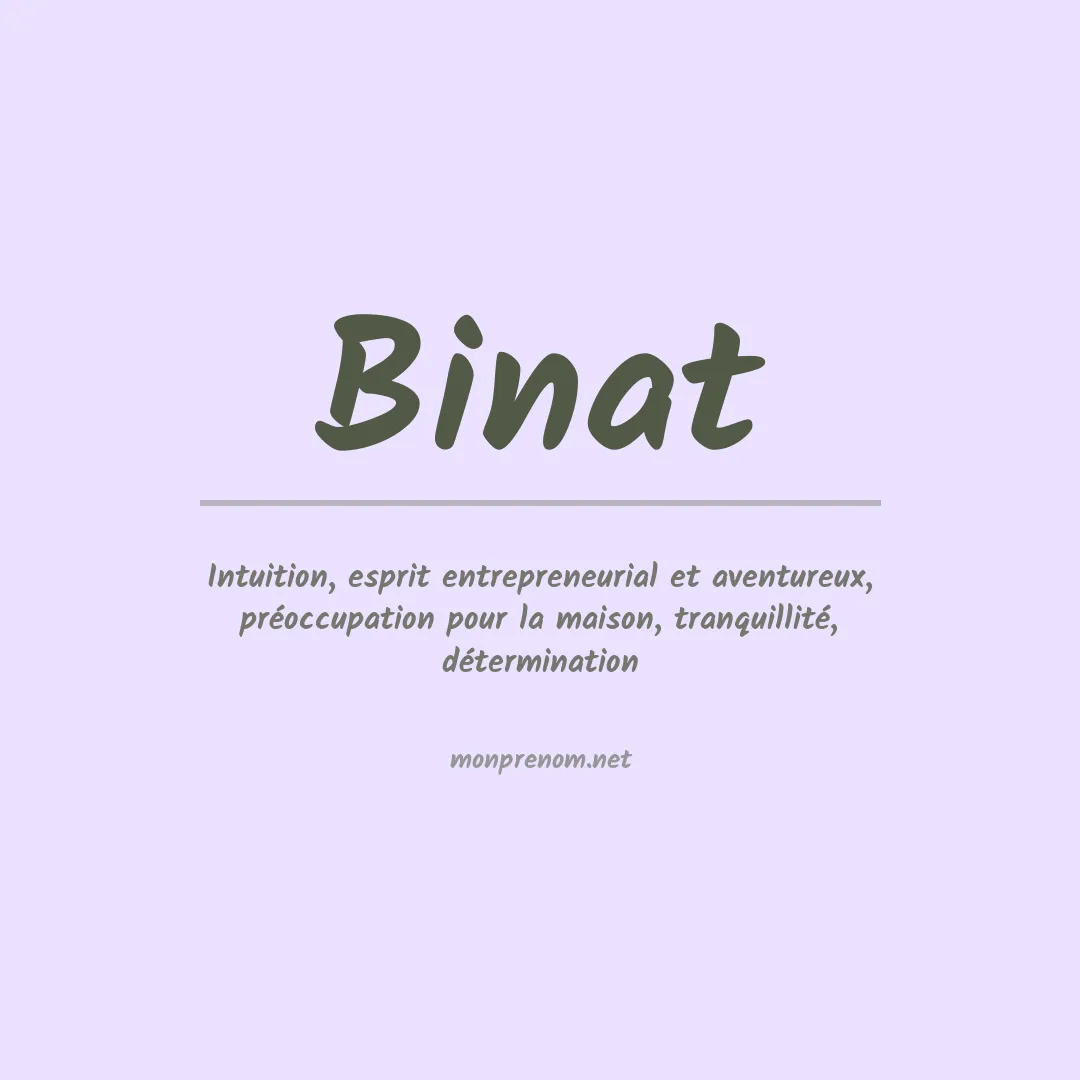 Signification du Prénom Binat
