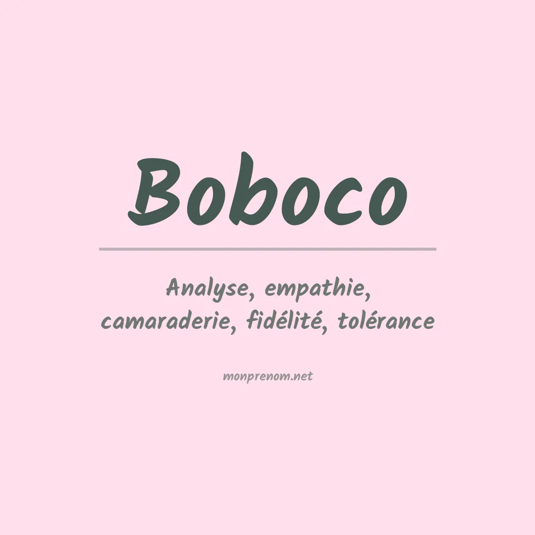 Signification du Prénom Boboco