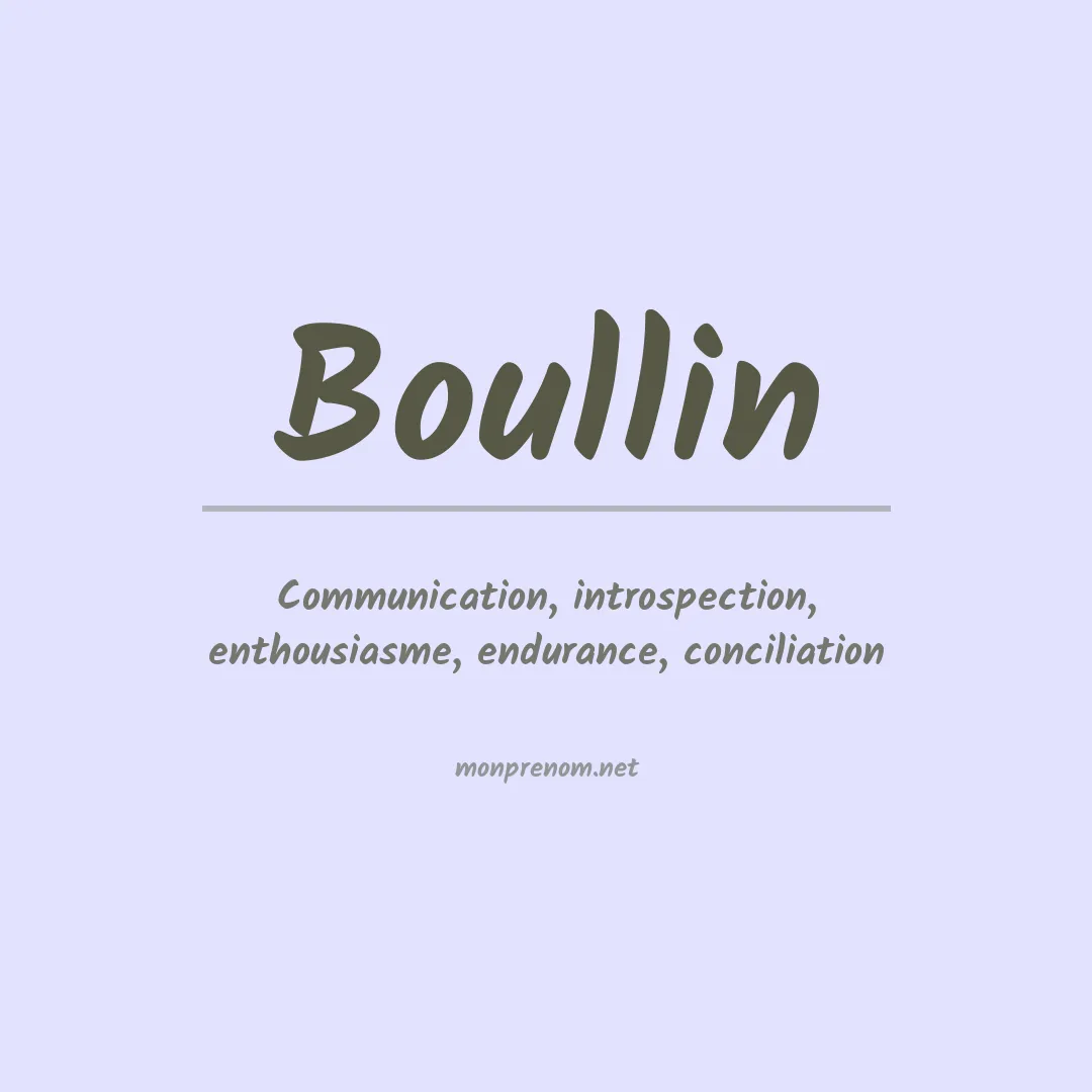 Signification du Prénom Boullin