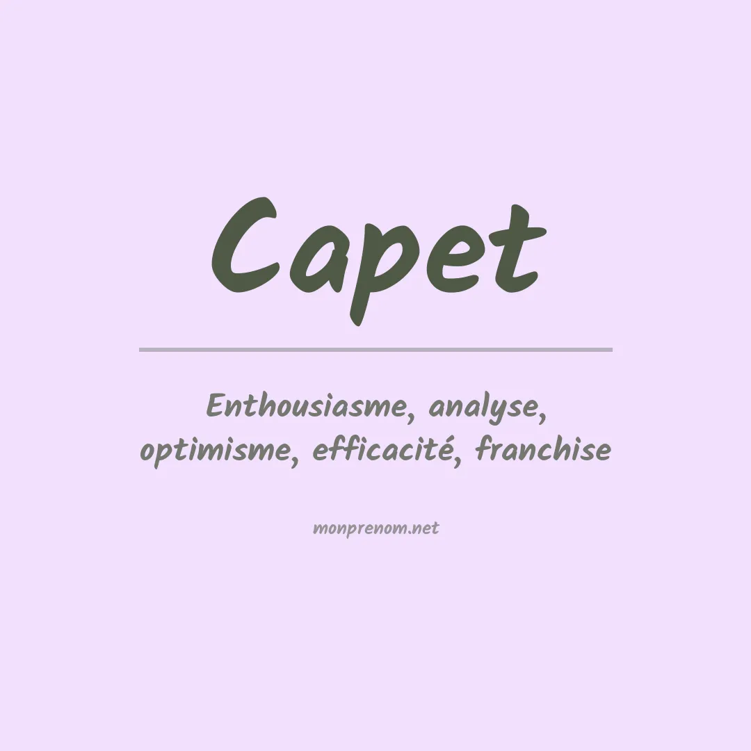 Signification du Prénom Capet