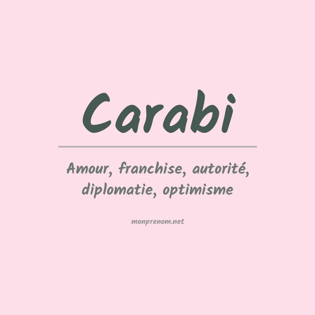 Signification du Prénom Carabi