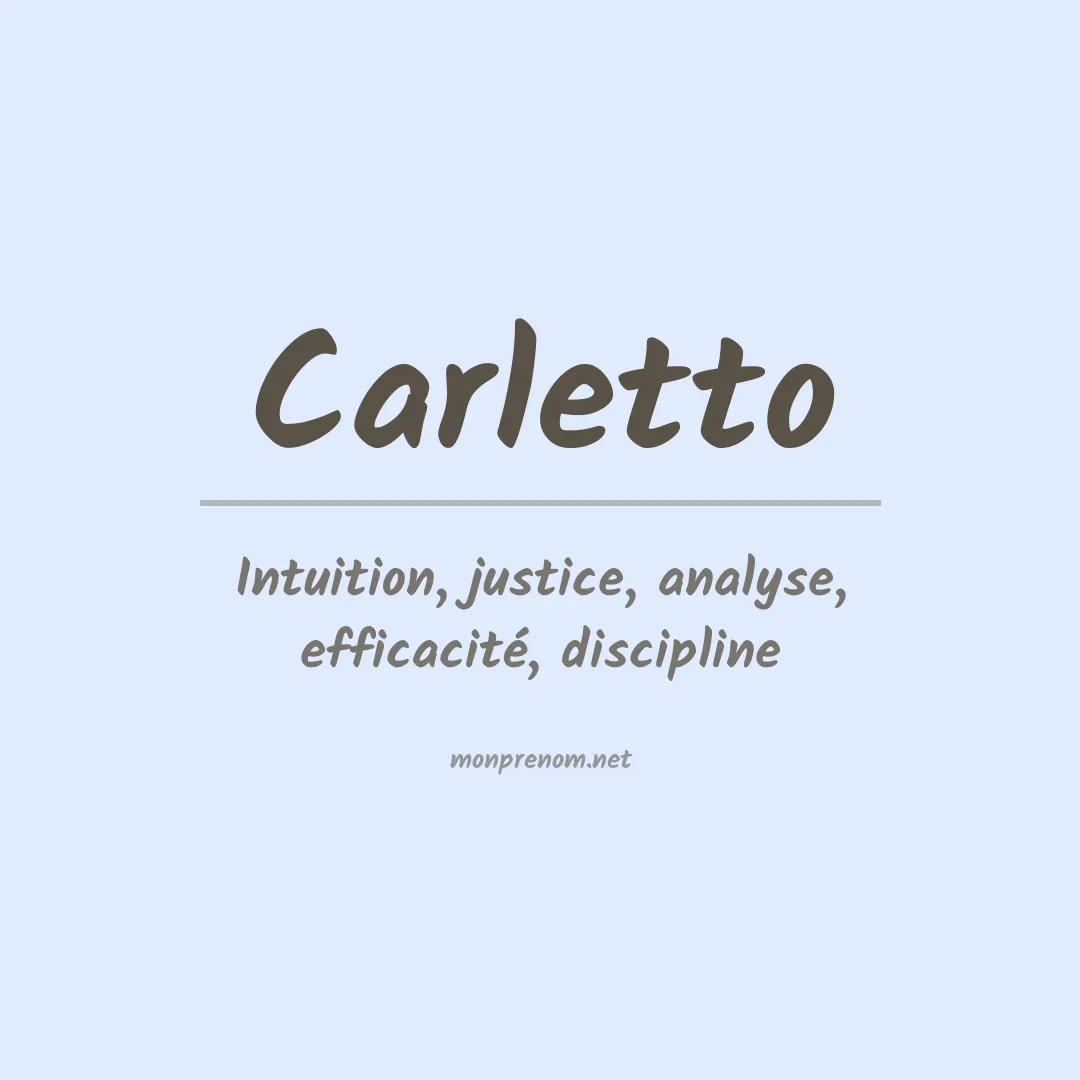Signification du Prénom Carletto