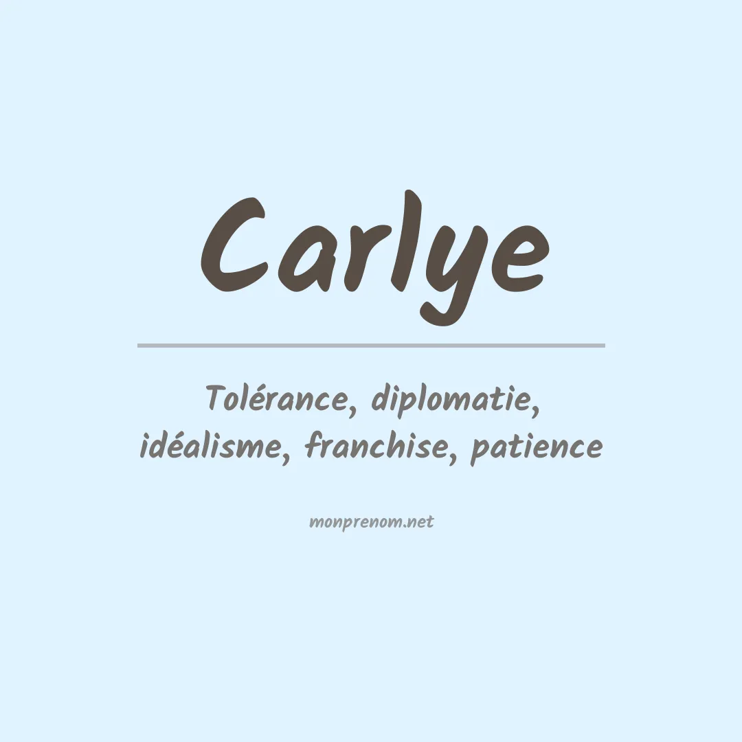 Signification du Prénom Carlye
