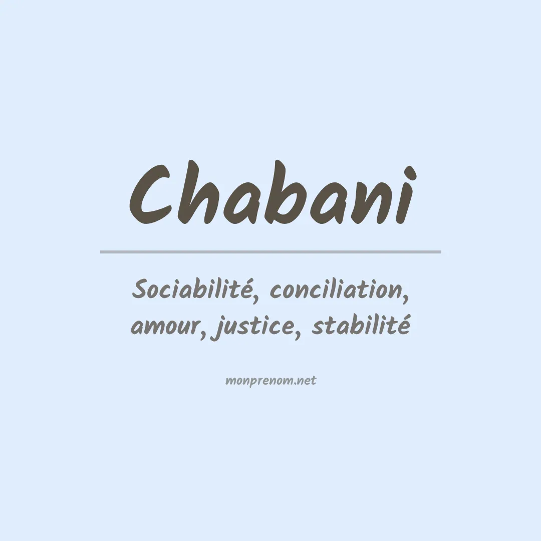 Signification du Prénom Chabani