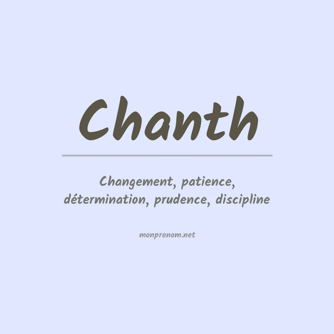 Signification du Prénom Chanth
