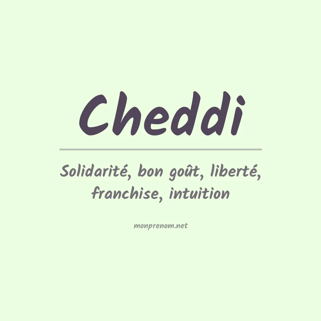 Signification Du Prénom Cheddi