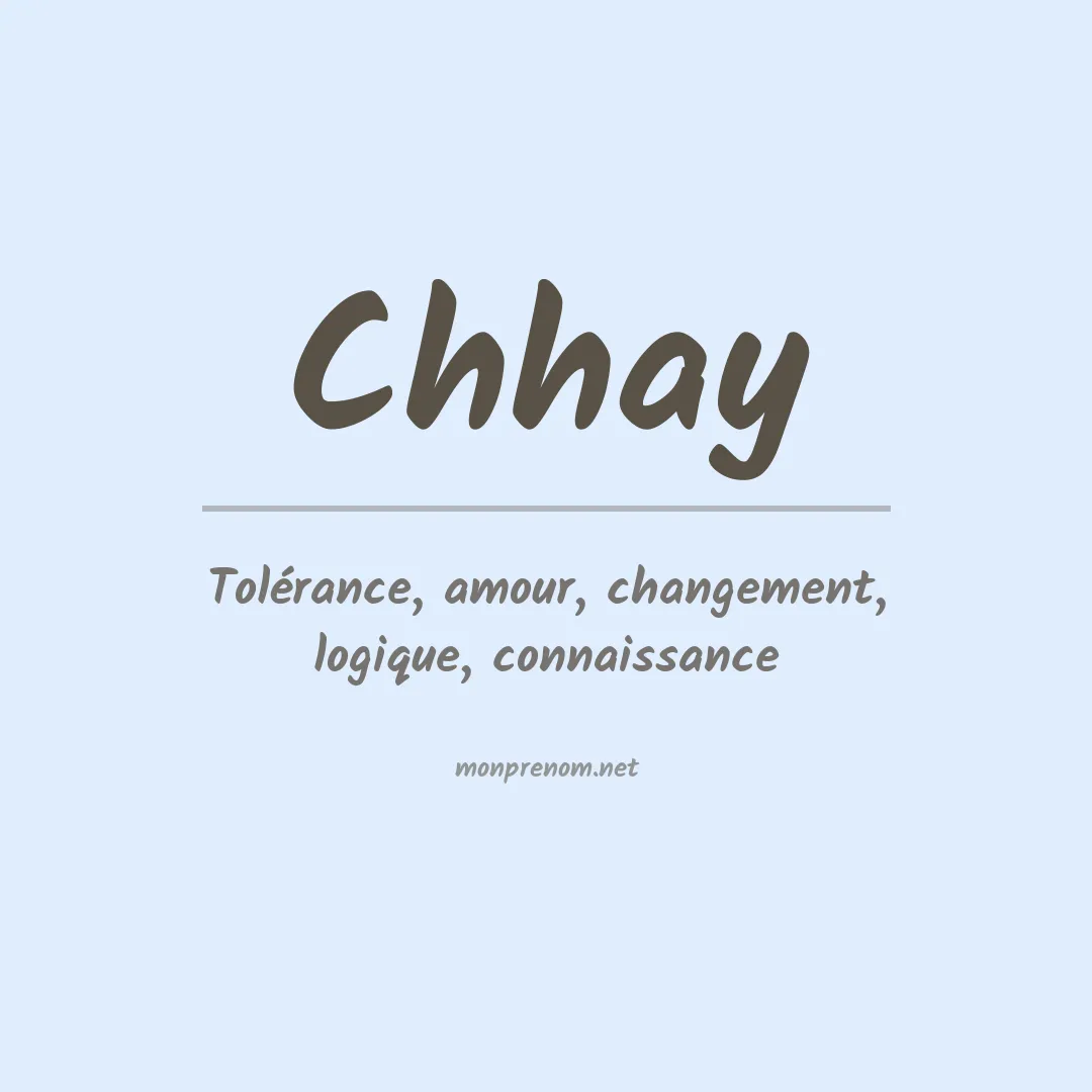 Signification du Prénom Chhay