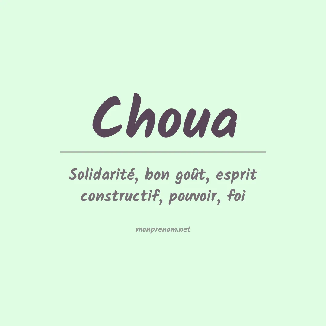 Signification du Prénom Choua
