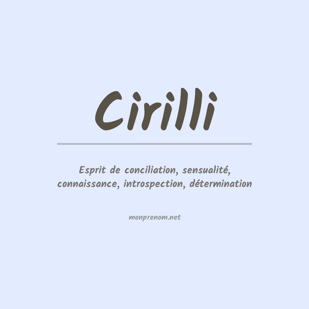 Signification du Prénom Cirilli