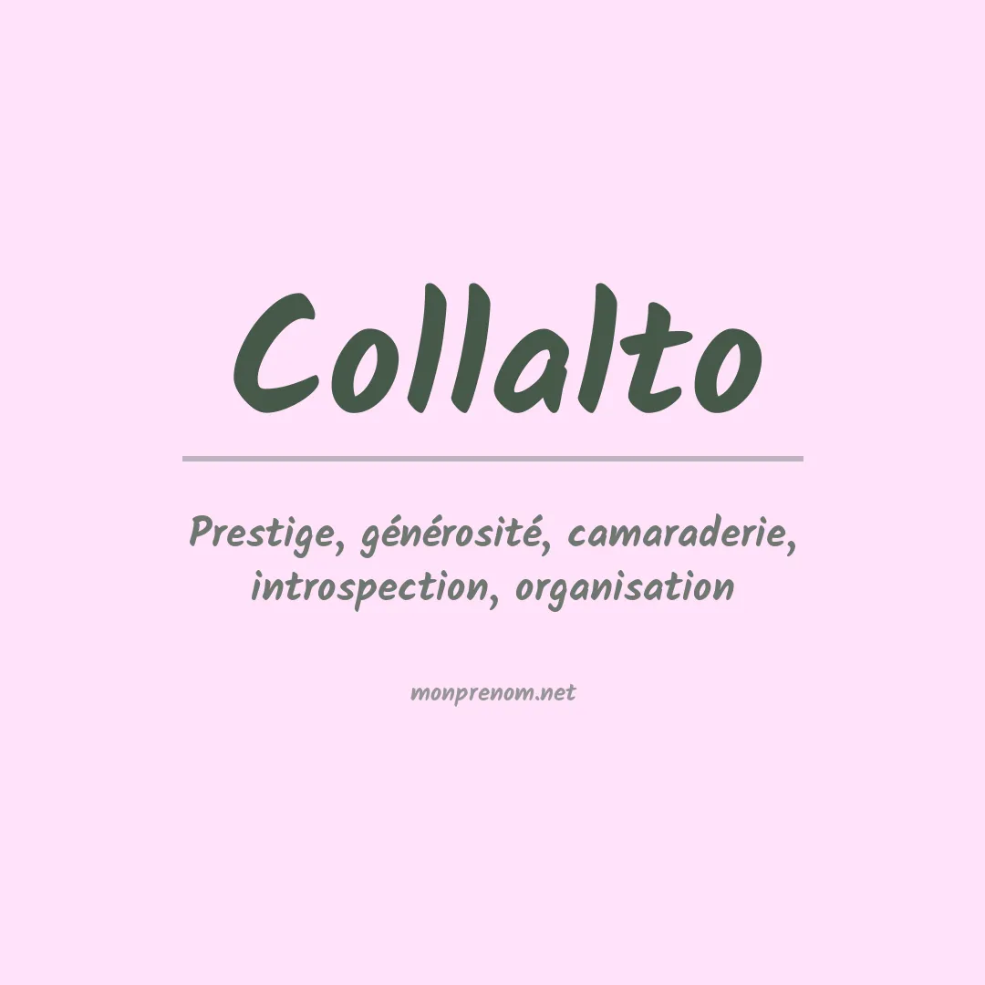 Signification du Prénom Collalto