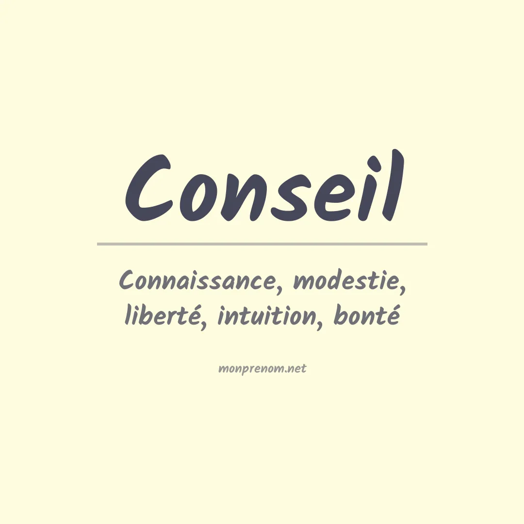 Signification du Prénom Conseil