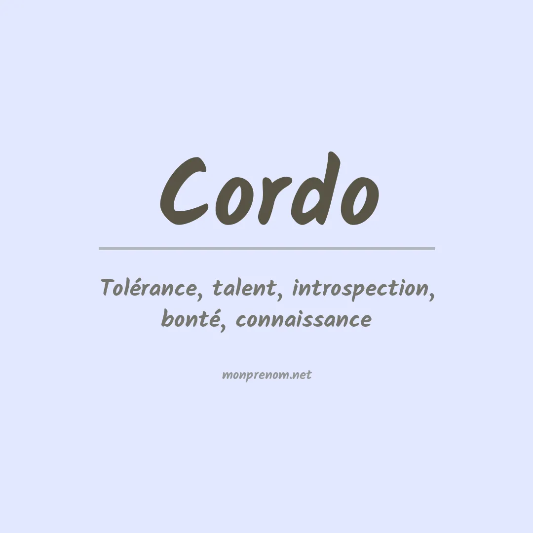Signification du Prénom Cordo
