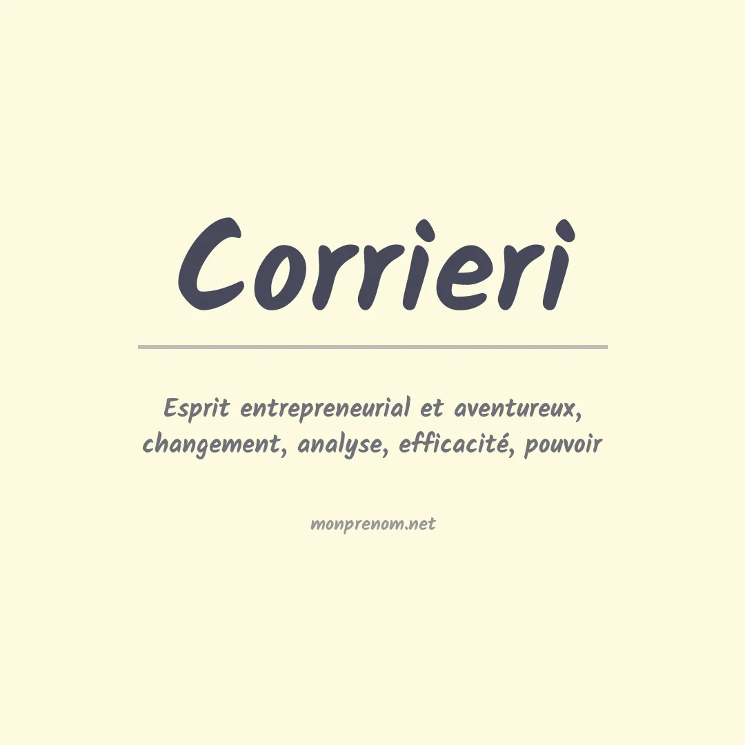 Signification du Prénom Corrieri