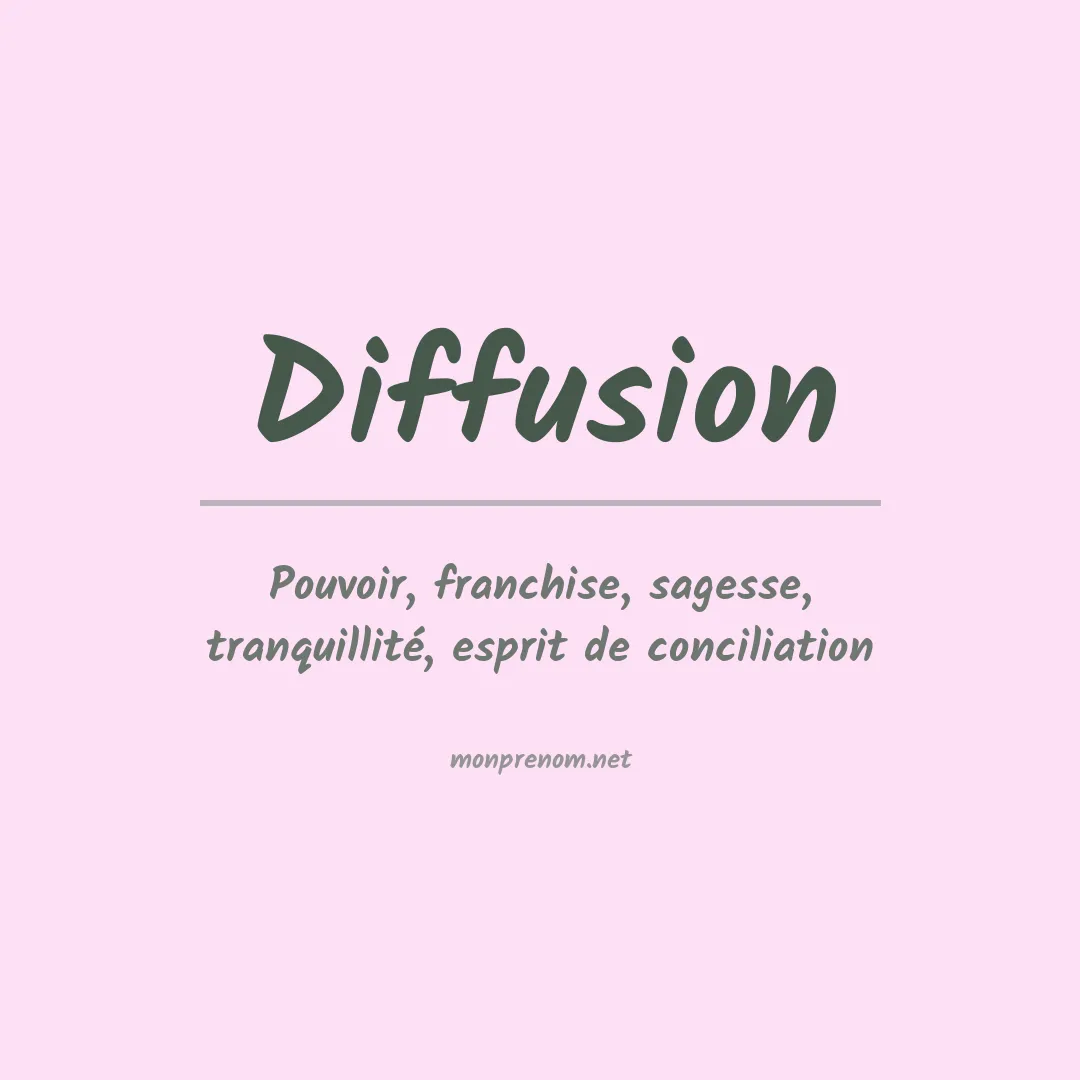Signification du Prénom Diffusion
