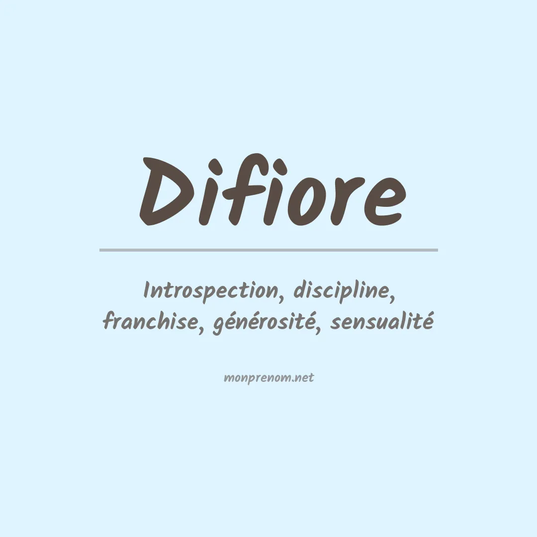 Signification du Prénom Difiore