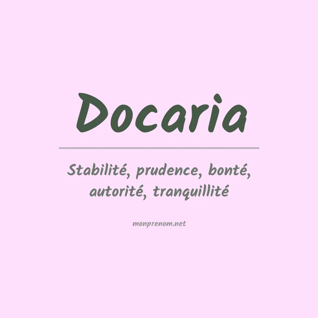 Signification du Prénom Docaria
