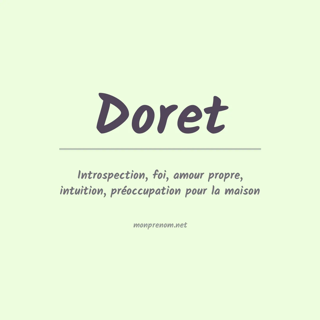 Signification du Prénom Doret