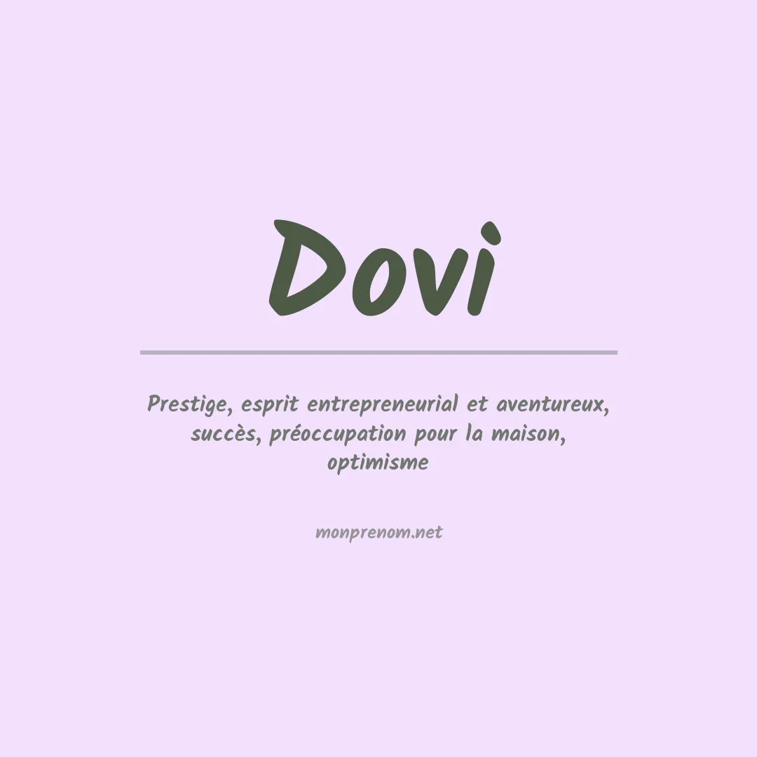 Signification du Prénom Dovi
