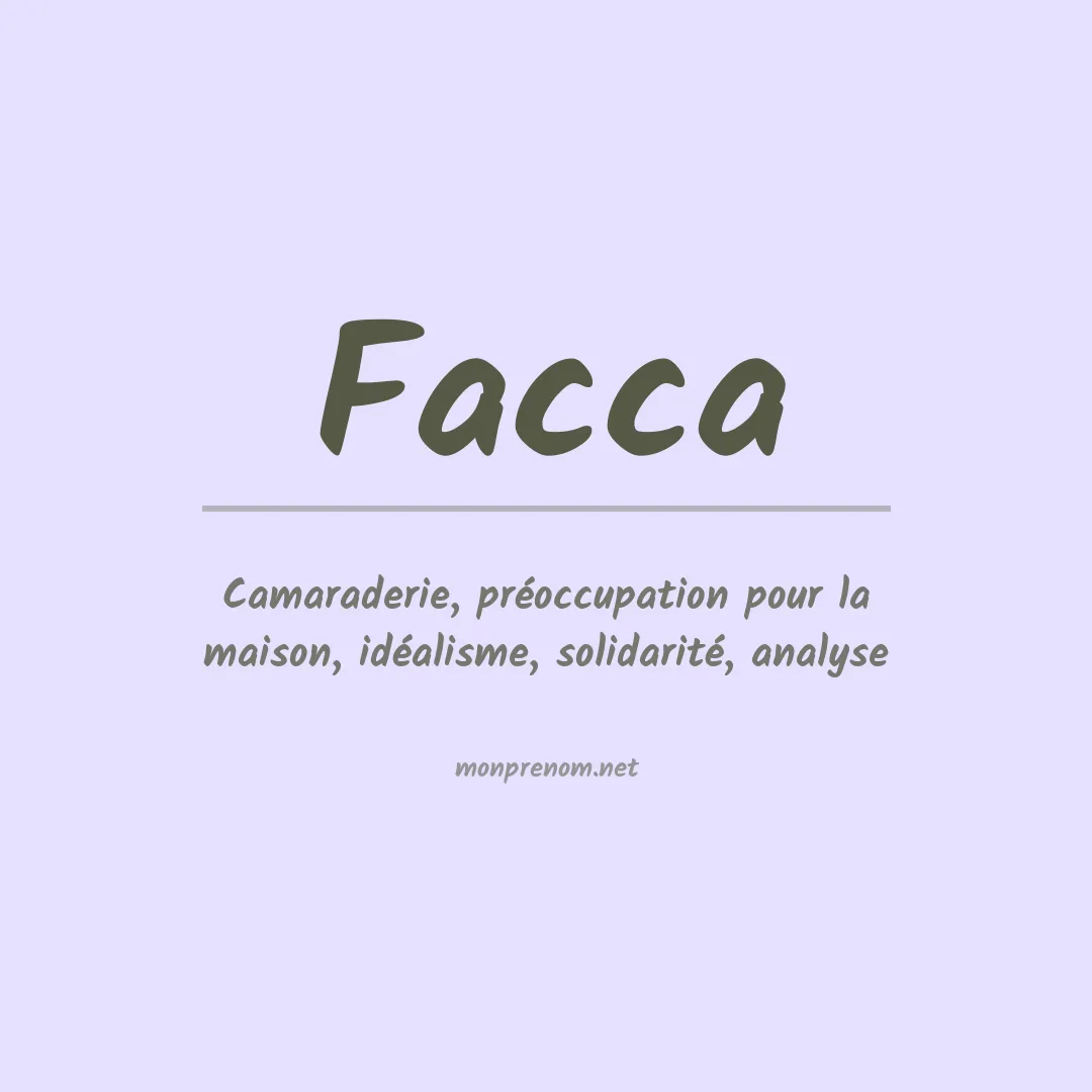 Signification du Prénom Facca