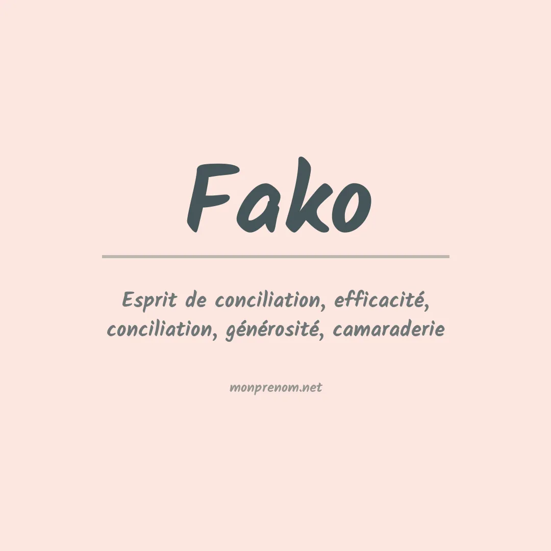 Signification du Prénom Fako