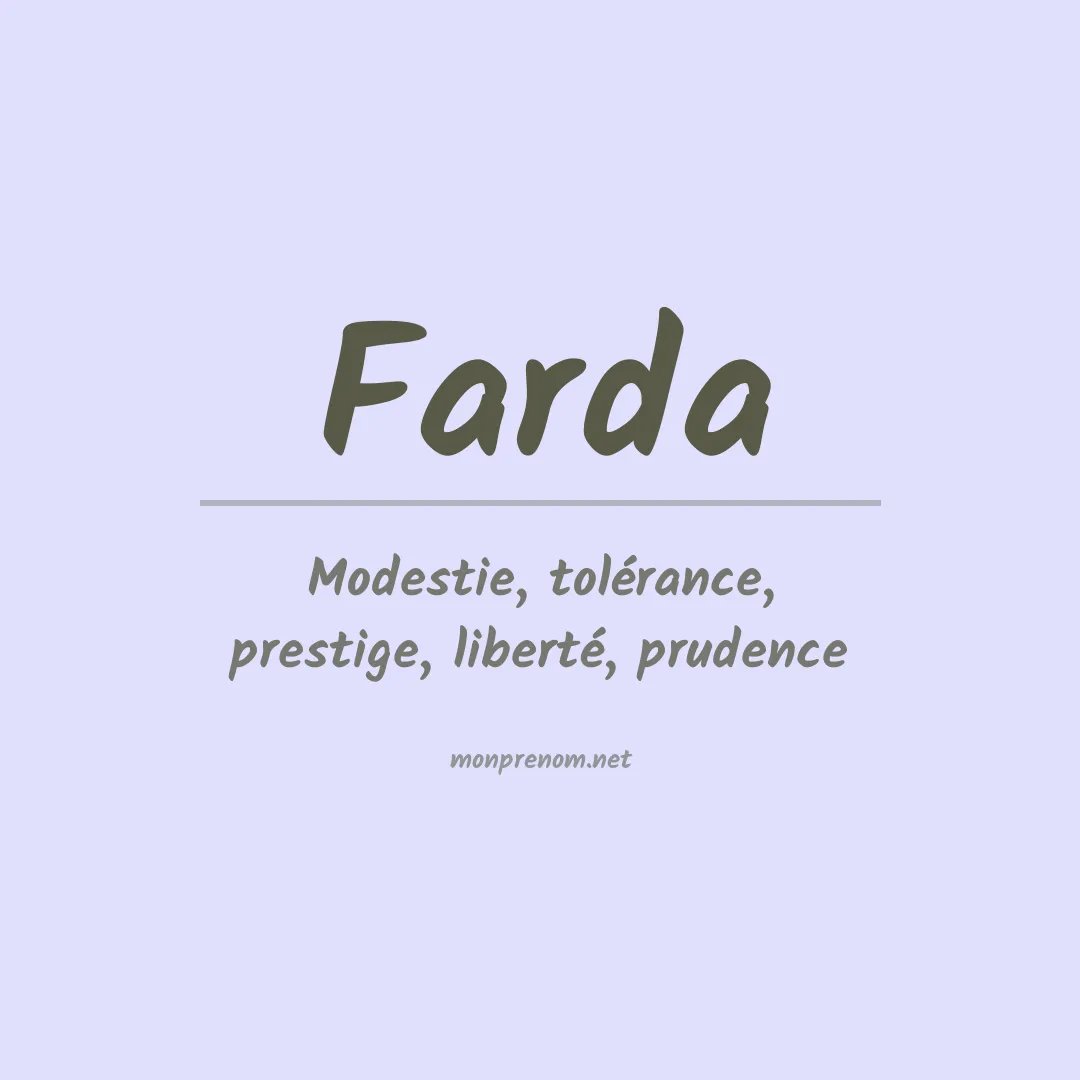 Signification du Prénom Farda