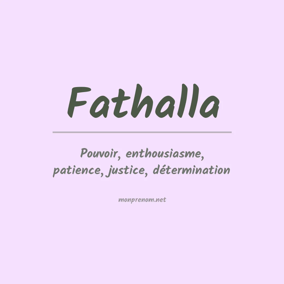 Signification du Prénom Fathalla