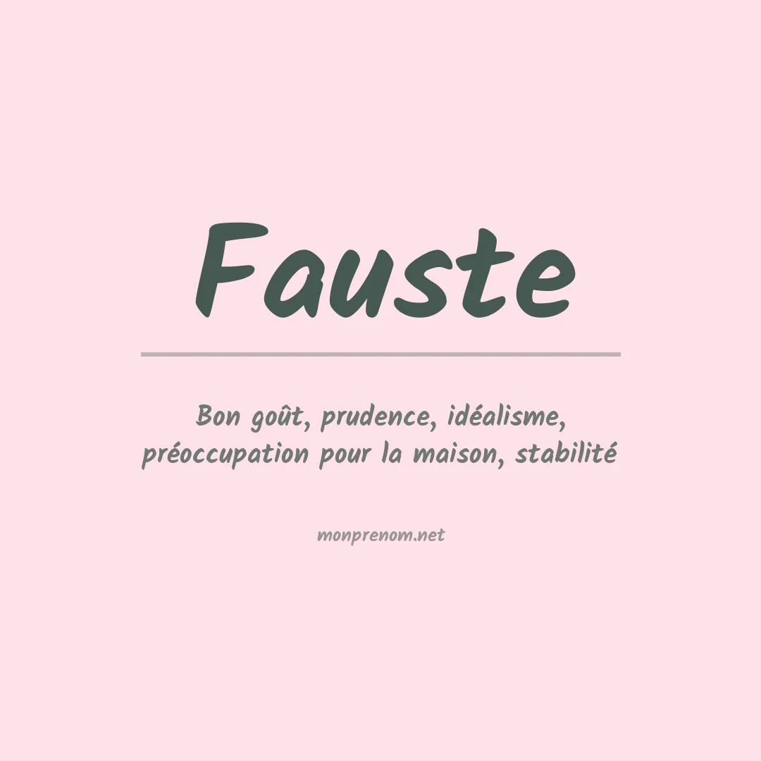 Signification du Prénom Fauste