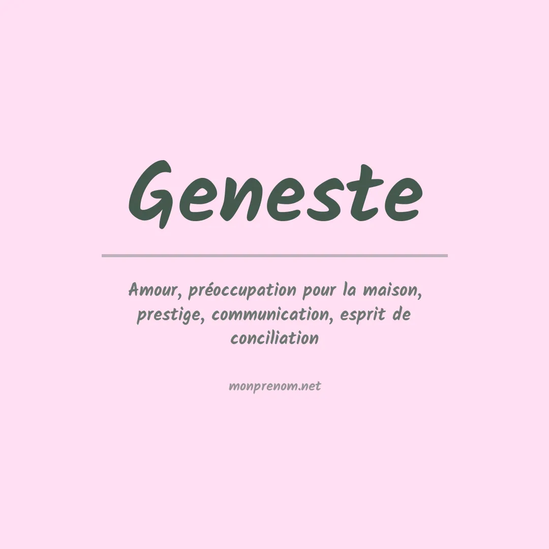 Signification du Prénom Geneste