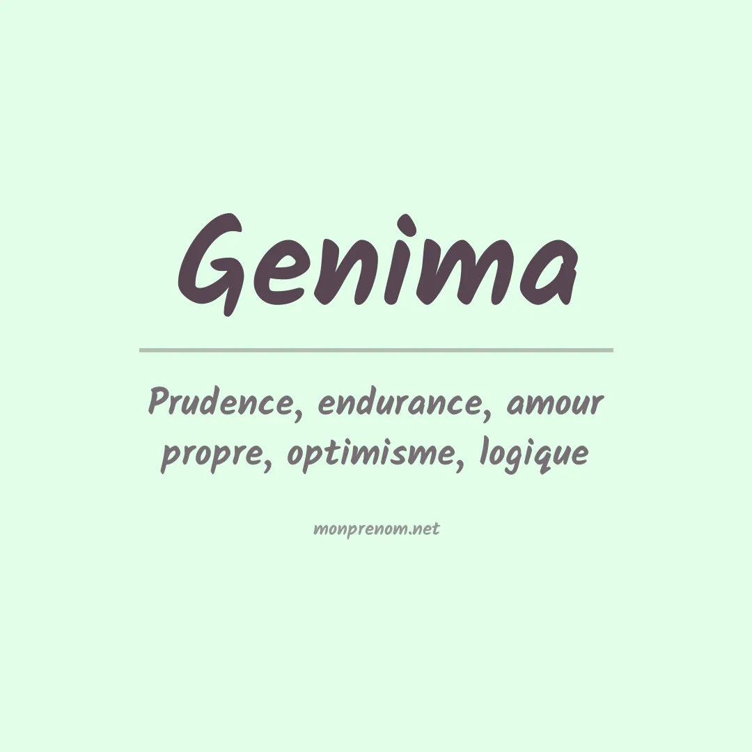 Signification du Prénom Genima
