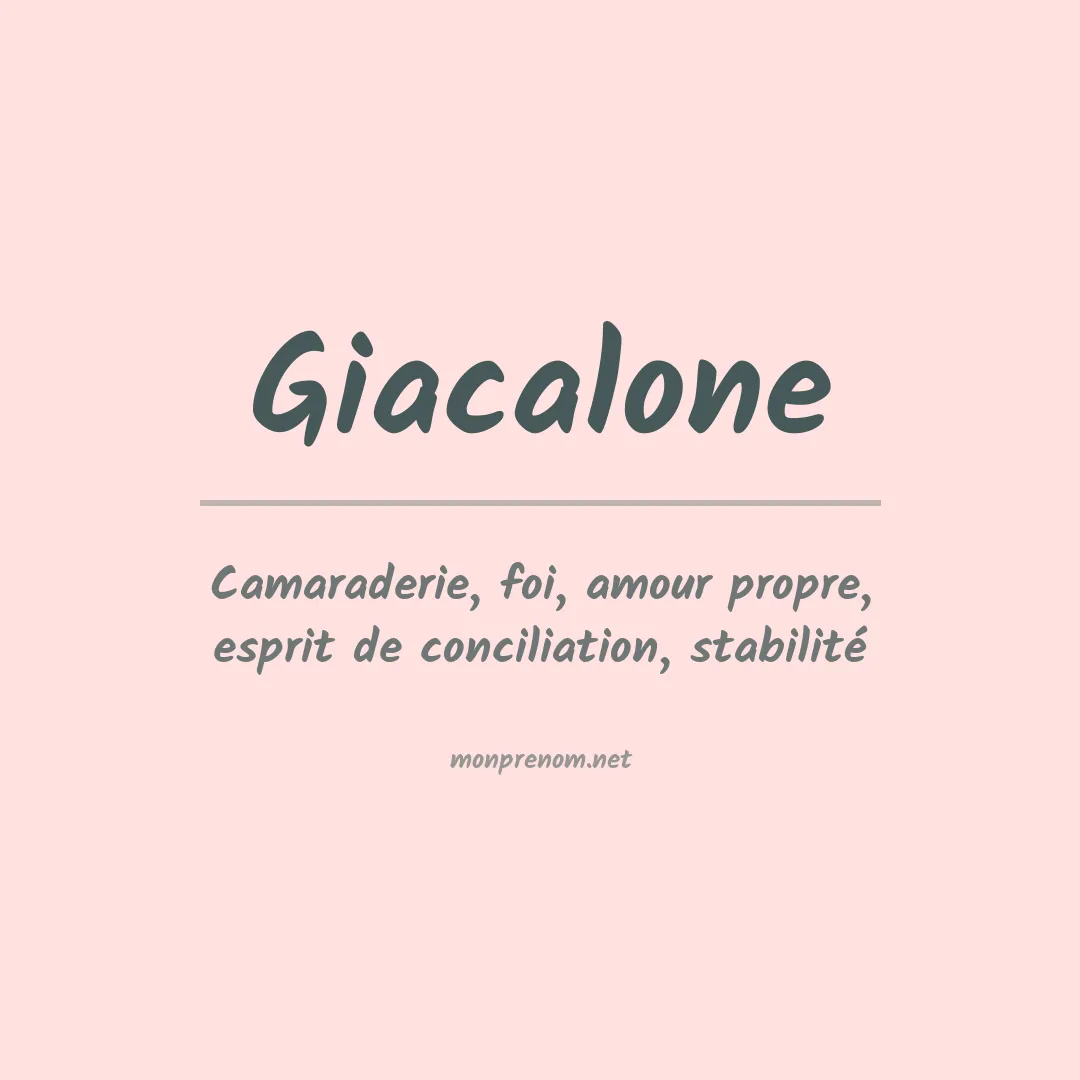 Signification du Prénom Giacalone