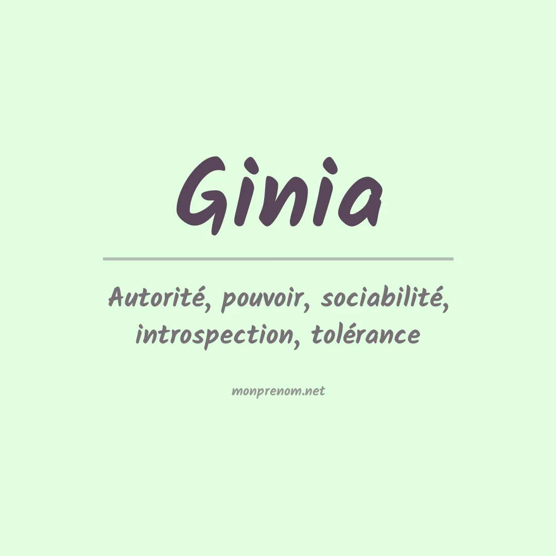 Signification du Prénom Ginia