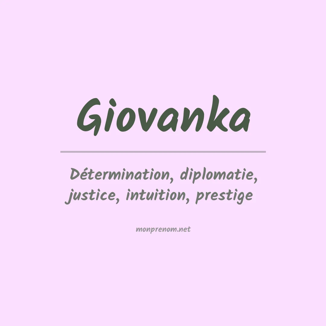 Signification Du Pr nom Giovanka