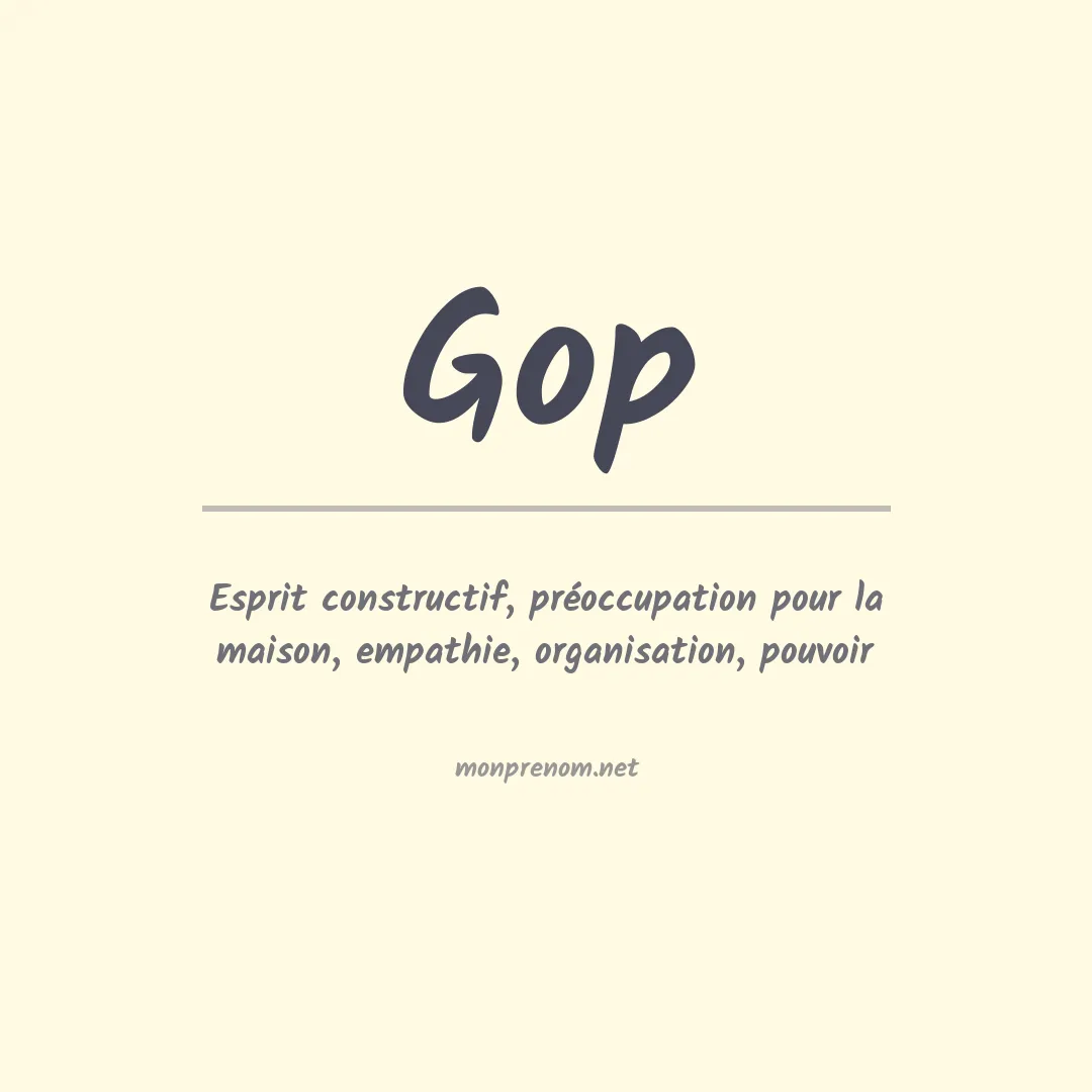 Signification du Prénom Gop