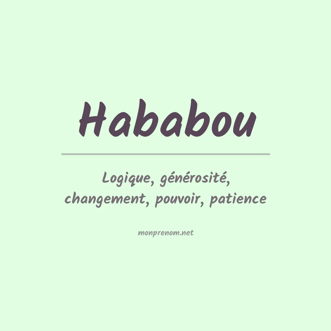 Signification du Prénom Hababou