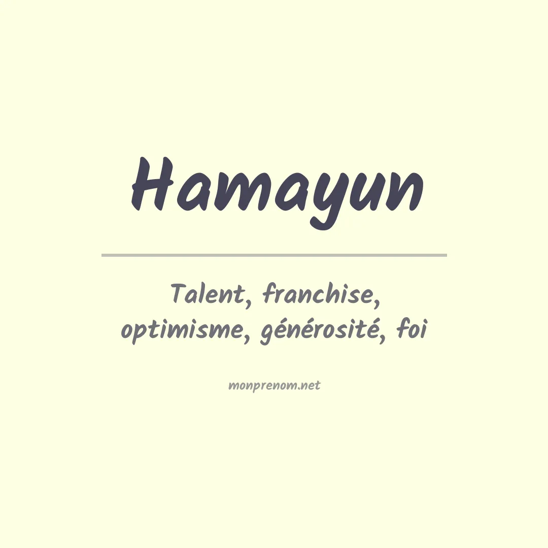 Signification du Prénom Hamayun
