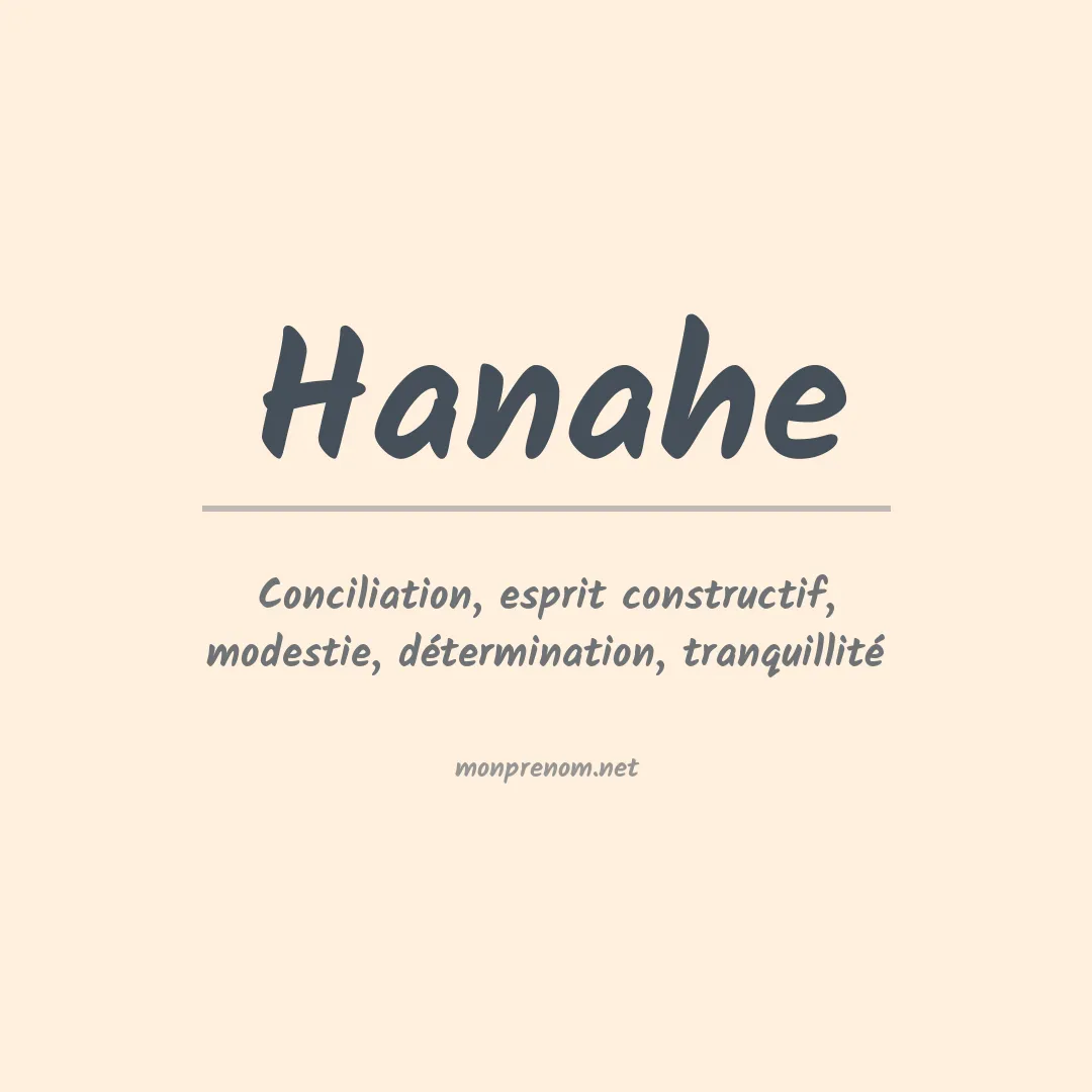 Signification du Prénom Hanahe