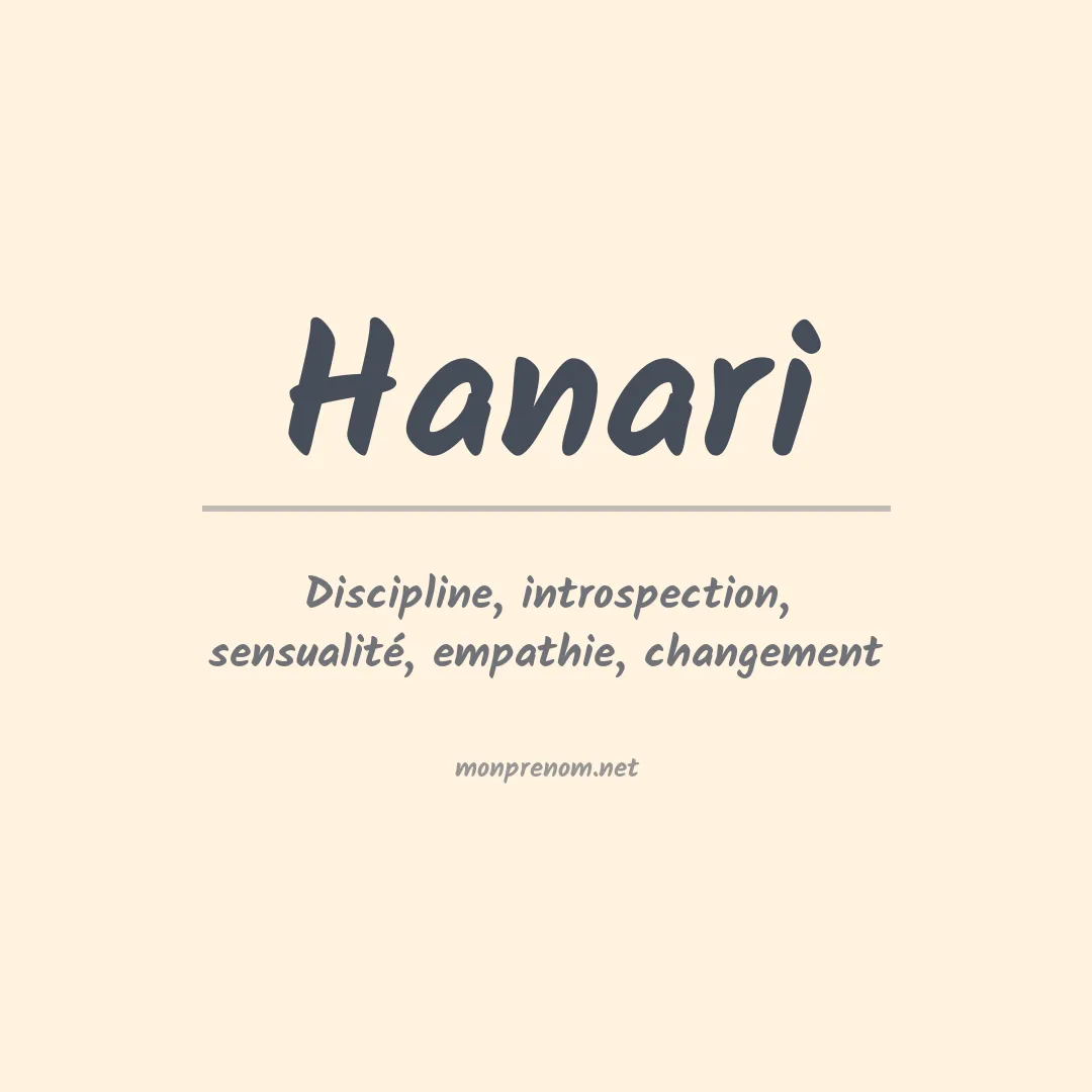 Signification du Prénom Hanari