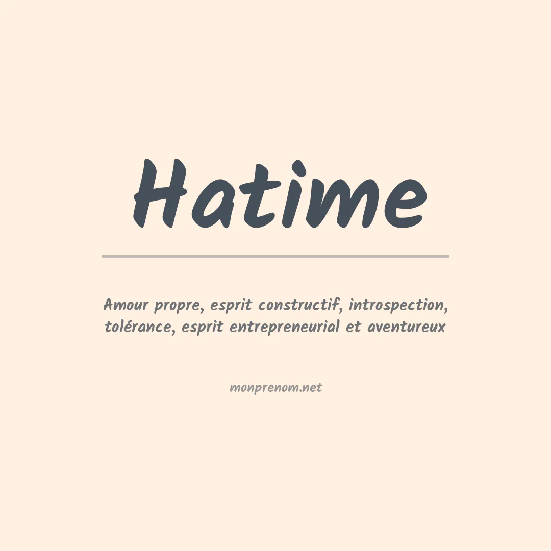 Signification du Prénom Hatime