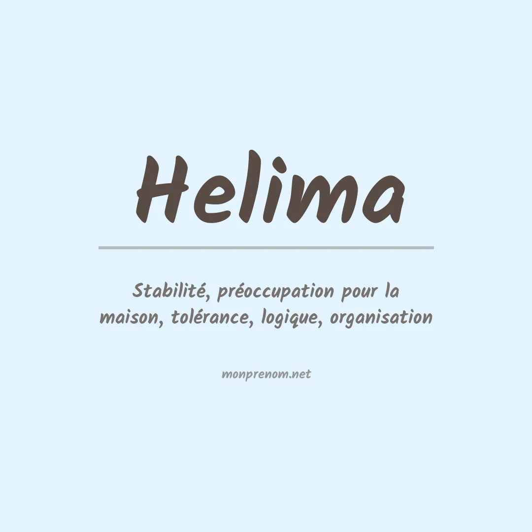 Signification du Prénom Helima