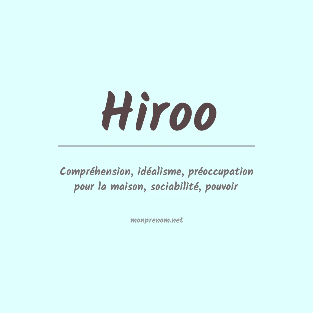 Signification du Prénom Hiroo