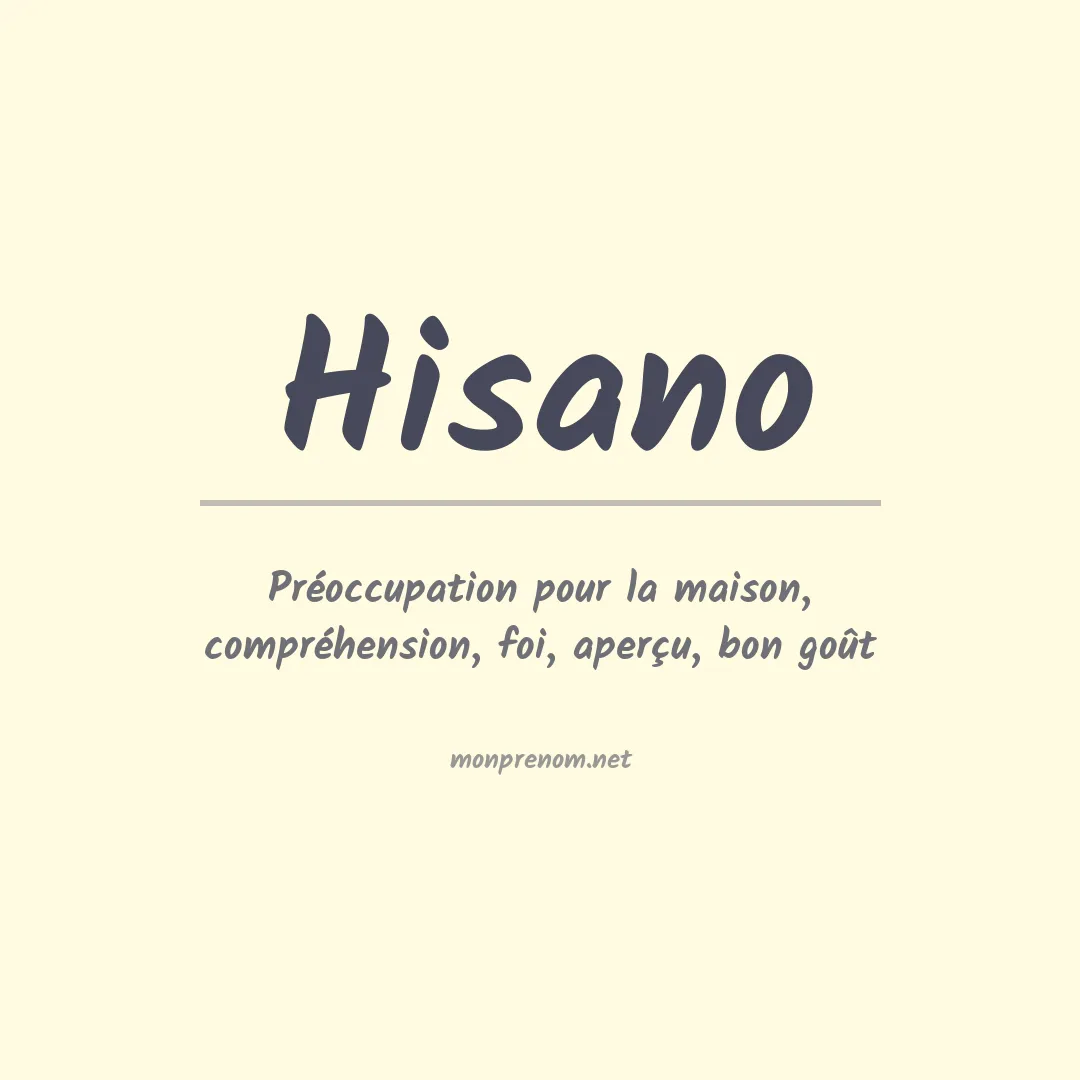 Signification du Prénom Hisano